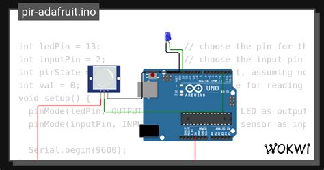 Led Con Sensor Pir Wokwi Esp32 Stm32 Arduino Simulator