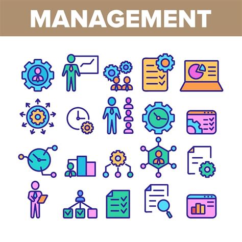 Premium Vector Management Collection Elements Icons Set