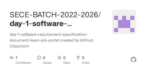Github Sece Batch 2022 2026day 1 Software Requirement Specification