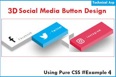 Top D Social Media Buttons Using HTML CSS Technical Arp