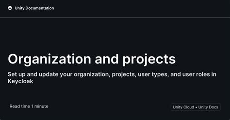 organization and projects unity cloud unity docs