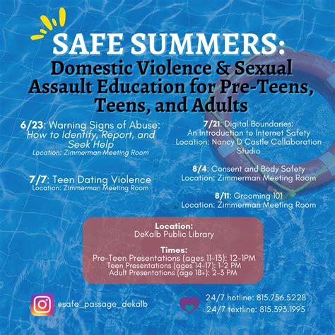 Safe Summers Domestic Violence And Sexual Assault Education For Pre