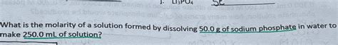 What Is The Molarity Of A Solution Formed By Chegg
