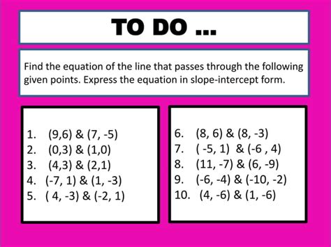 Equation Of The Line Using Two Point Form Pptx Physics Science