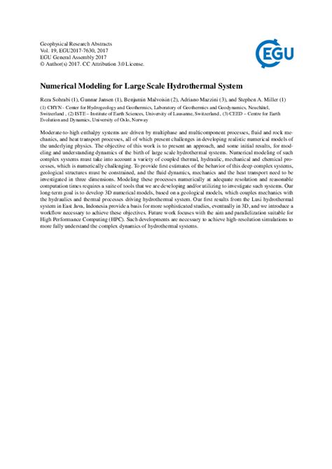 pdf numerical modeling for large scale hydrothermal system