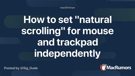 How To Set Natural Scrolling For Mouse And Trackpad Independently