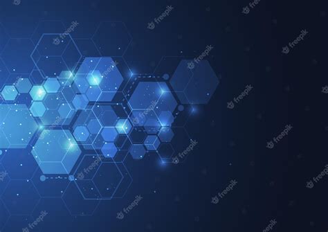 Premium Vector Abstract Technology Blue Hexagons Pattern Background For Network Connection