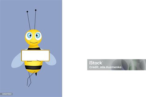 만화 귀여운 꿀벌 마스코트 빈 테이블메리 꿀벌 작은 말살 벡터 문자입니다 곤충 아이콘 초대 카드 벽지 학교 유치원을위한 휴일 템플릿 디자인 공간을 복사합니다 0명에 대한