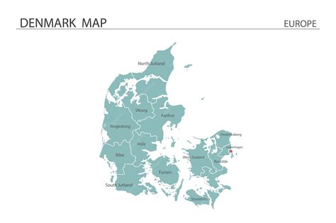 Premium Vector Denmark Map Vector Illustration Map Have All Province