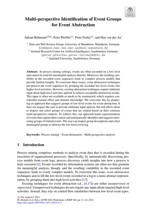Pdf Multi Perspective Identification Of Event Groups For Event