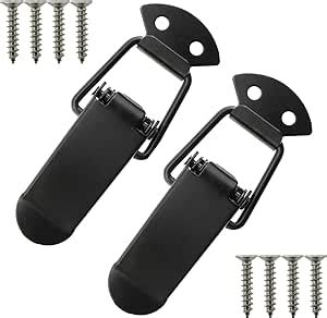 MEETOOT Pcs Stainless Steel Spring Loaded Toggle Latches Hasps Clamps With Screws Black