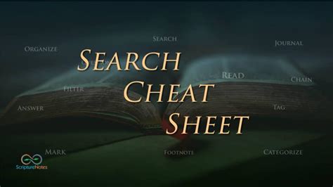 Search Cheat Sheet Scripture Notes