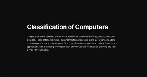 classification of computers