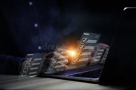 Checklist Online Documentation Data Management Businessman Using