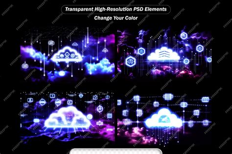 Premium Psd Cloud And Edge Computing Technology Concept With Cybersecurity Data Protection System