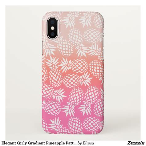 Elegant Girly Gradient Pineapple Pattern Colorful Iphone Case Zazzle Pretty Iphone Cases