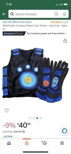Wild Kratts Creature Power Suit Martin 3 Piece Set Size 4 6x