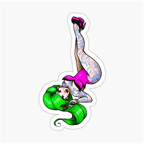 Sexy Pin Up Tattoo Flash Art Sticker By Caseychaotic Redbubble