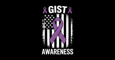 Gist Awareness Month Day Usa Flag Ribbon Purple Gist Awareness Sticker Teepublic