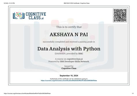 Akshaya Pai On Linkedin Dataanalysis Python Cognitiveclass Ibm