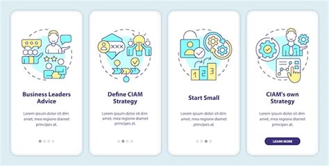 Premium Vector Beginning With Ciam Onboarding Mobile App Screen
