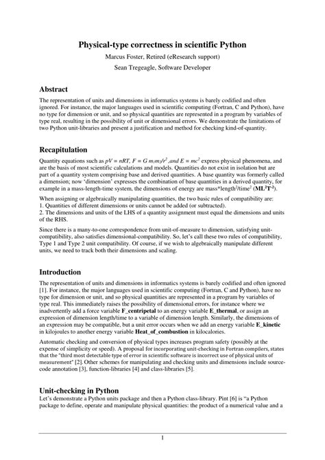 Pdf Physical Type Correctness In Scientific Python
