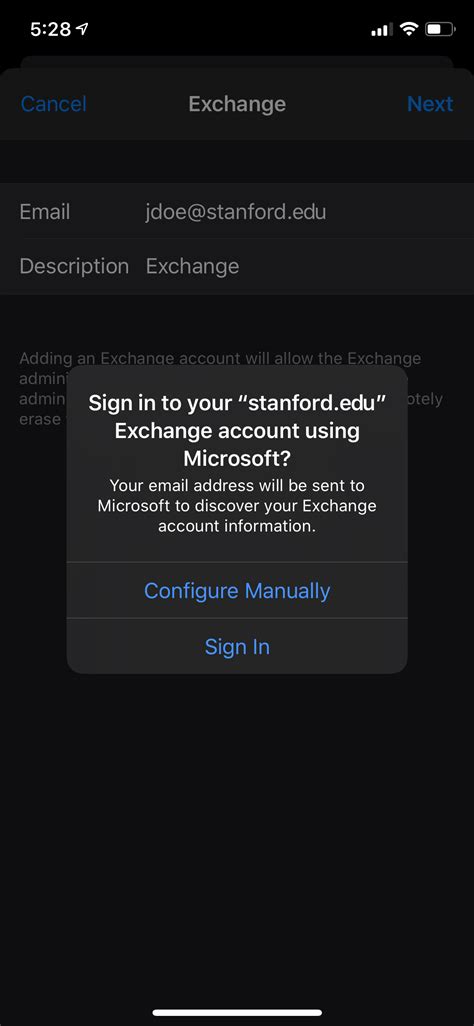 How To Configure The Built In IOS Mail App For Microsoft University IT