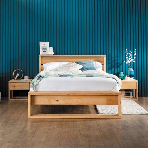 Sandyford Slatted Headboard Bed Frame Scandi Style