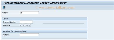 DGPREL SAP Tcode Dangerous Goods Product Release