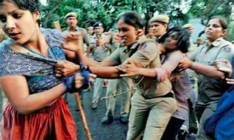 Indian Womans Clothes Ripped Off By Police As She Protested Against Sexual Harassment