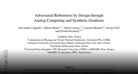 paper page adversarial robustness by design through analog computing