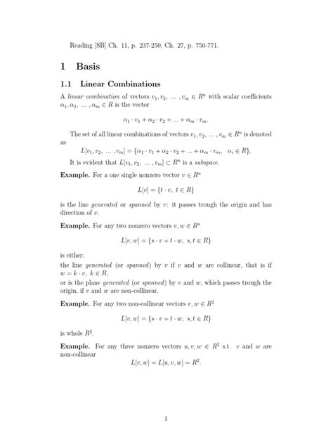 basis pdf basis linear algebra linear subspace
