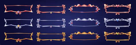 Empty Rectangle Game Frames In Medieval Style 20236994 Vector Art At Vecteezy