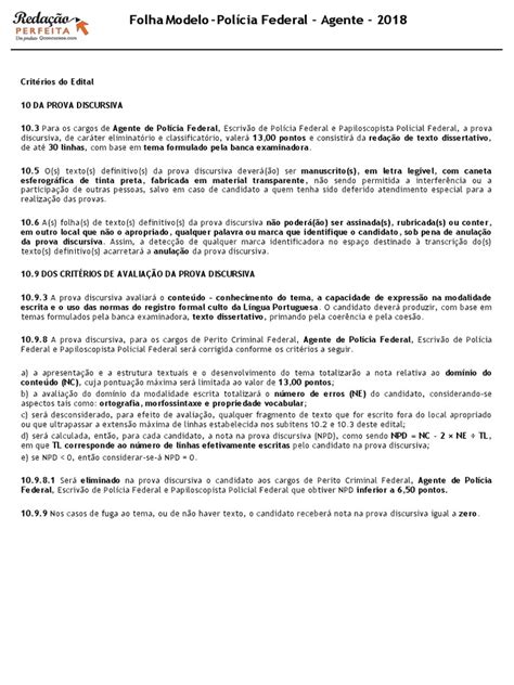 Policia Federal Agente 2018 Redação Pdf Polícia Polícia