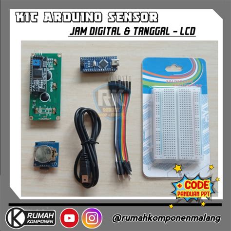 Jual Kit Arduino Digital Clock Jam Tanggal Lcd I2c Stem Diy Tugas