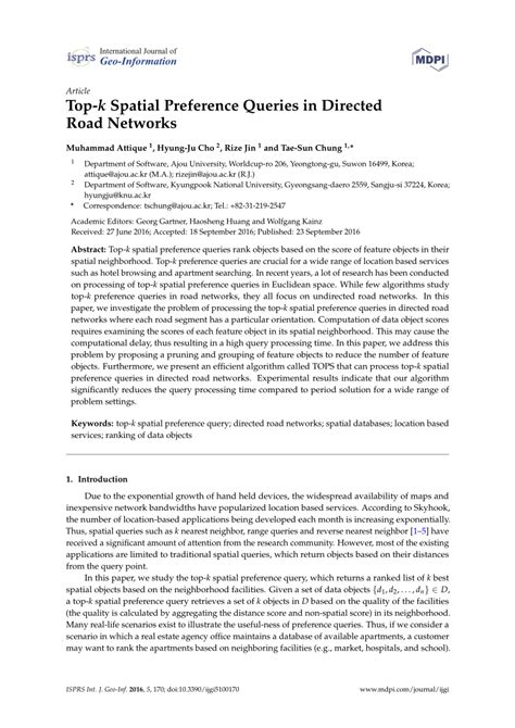 pdf top k spatial preference queries in directed road networks