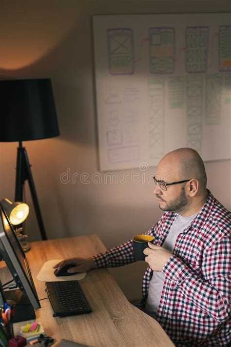 Ux Designer Working On A New Project Stock Image Image Of Programming