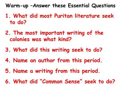 Ppt Warm Up Answer These Essential Questions Powerpoint Presentation Id 2444438