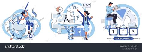 Process Optimization Vector Illustration Strategic Development Stock Vector Royalty Free