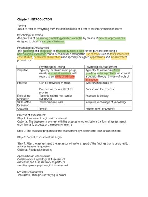 Cohen Psych Assessment Reviewer Pdf Validity Statistics Variance