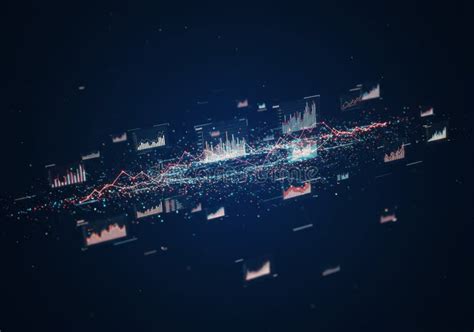 Abstract Data Visualization Network Of Charts And Graphs Stock