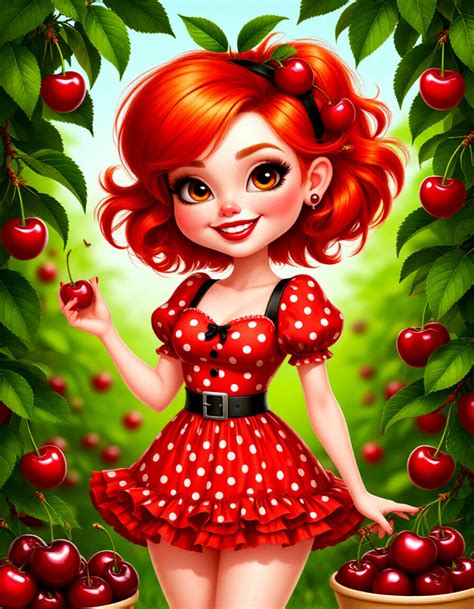 «Причудливый персонаж в мультяшном стиле с яркими красными волосами … — картинка создана в