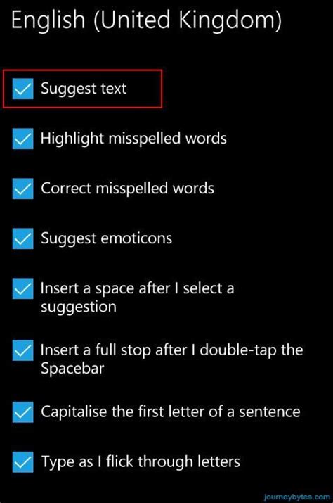 how to turn off keyboard prediction in windows 10 mobile journey bytes