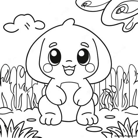 Cute Chao In A Garden Coloring Page Coloring
