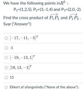 Solved We Have The Following Points In R3 Chegg Com