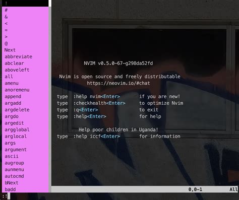 wildmenu appears as pink scrollbar on left side · issue 11108 · neovim