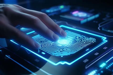 Premium Photo Closeup Of A Person Using A Fingerprint Scanner Generative Ai
