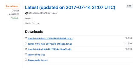 No Dcmqi Binaries Are Available For The Latest Tag Issue QIICR Dcmqi GitHub