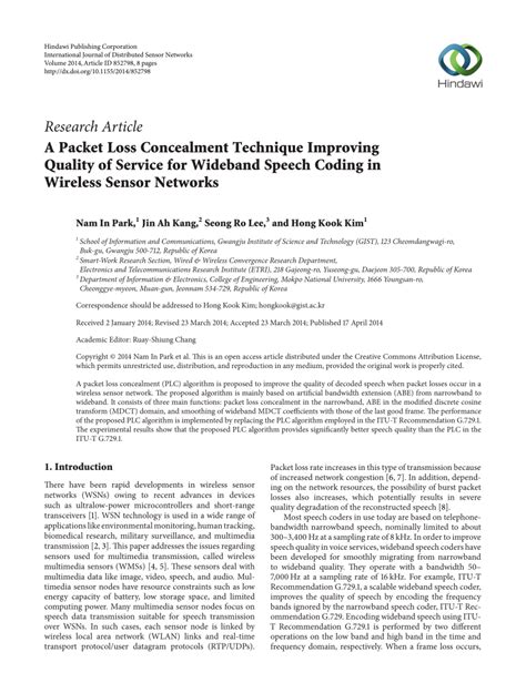 pdf a packet loss concealment technique improving quality of service