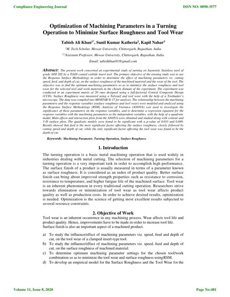 Pdf Optimization Of Machining Parameters In A Turning Operation To